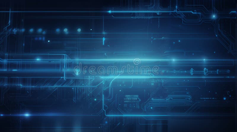 Futuristic Abstract Technology Background with Blue Circuit Pattern ...