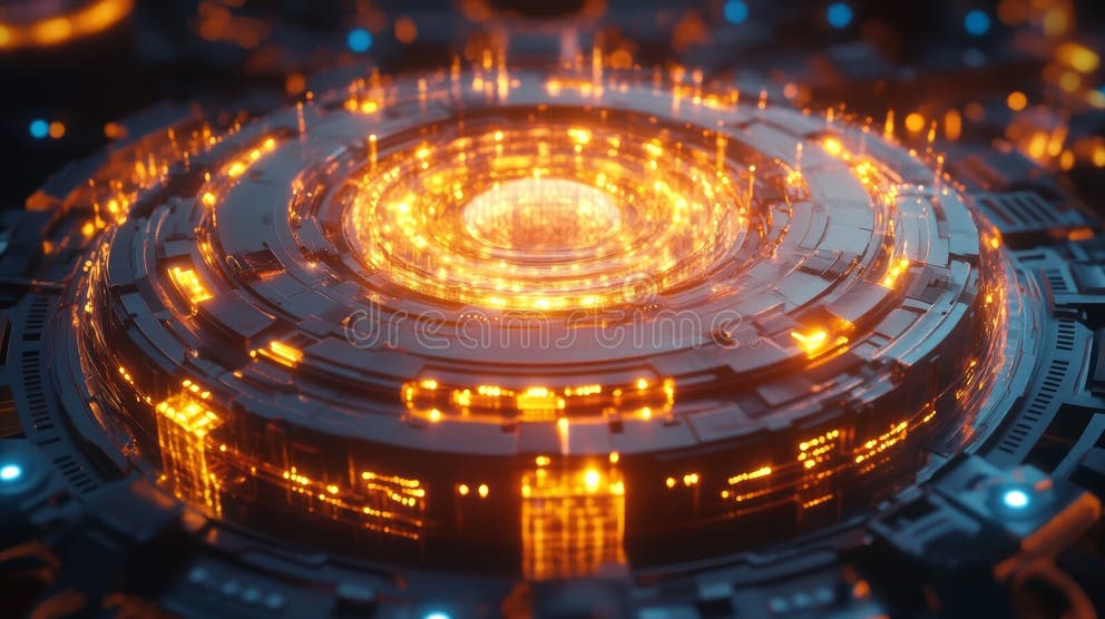 Futuristic Abstract Technology Background with Glowing Elements Stock ...