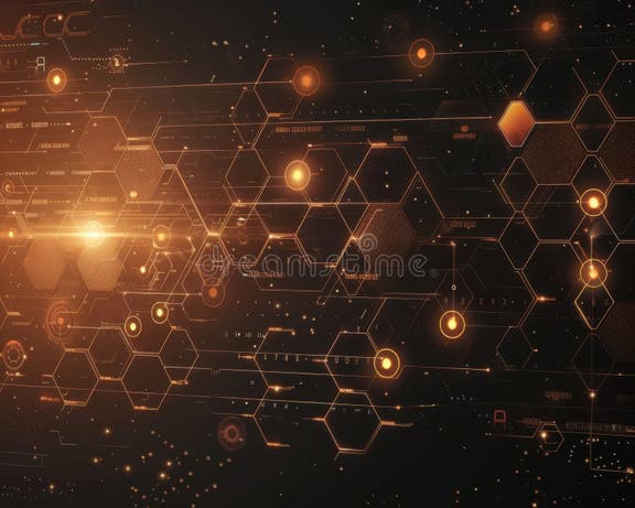 Futuristic Abstract Technology Background with Hexagonal Patterns Stock ...