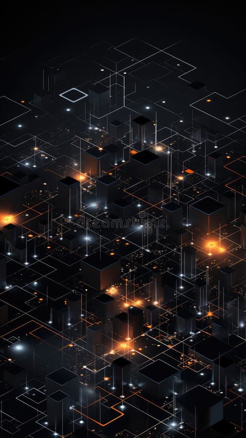 Futuristic Abstract Technology Network Background with Glowing ...