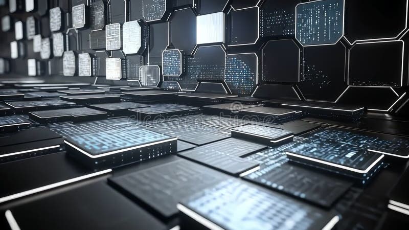 Futuristic Abstract Technology Showcasing Hexagonal Circuits and ...