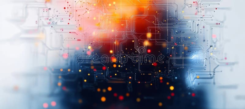 Futuristic Abstract Technology Visualization with Circuit Shapes and Gradient Backgrounds Stock ...