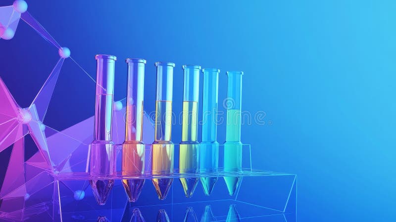Futuristic Abstract Test Tube Rack a 3d Vector Illustration of Modern ...