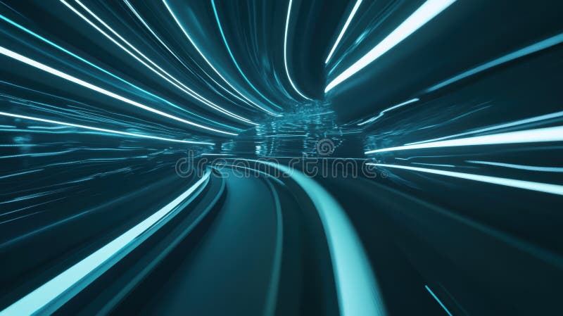 Futuristic Abstract Tunnels with Illuminated Glow Effects Stock ...