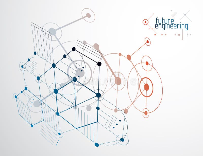 Futuristic Abstract Vector Technology Background. Mechanical Eng Stock ...