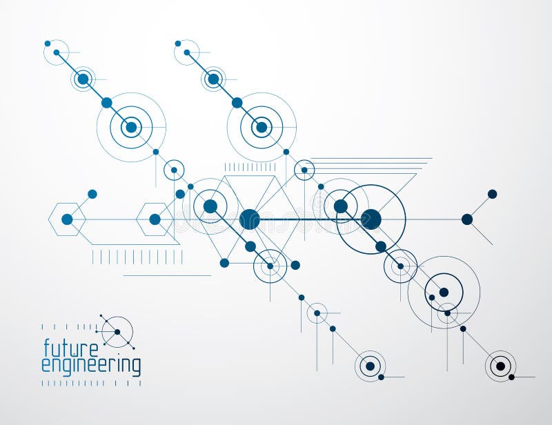 Futuristic Abstract Vector Technology Background. Mechanical Eng Stock ...