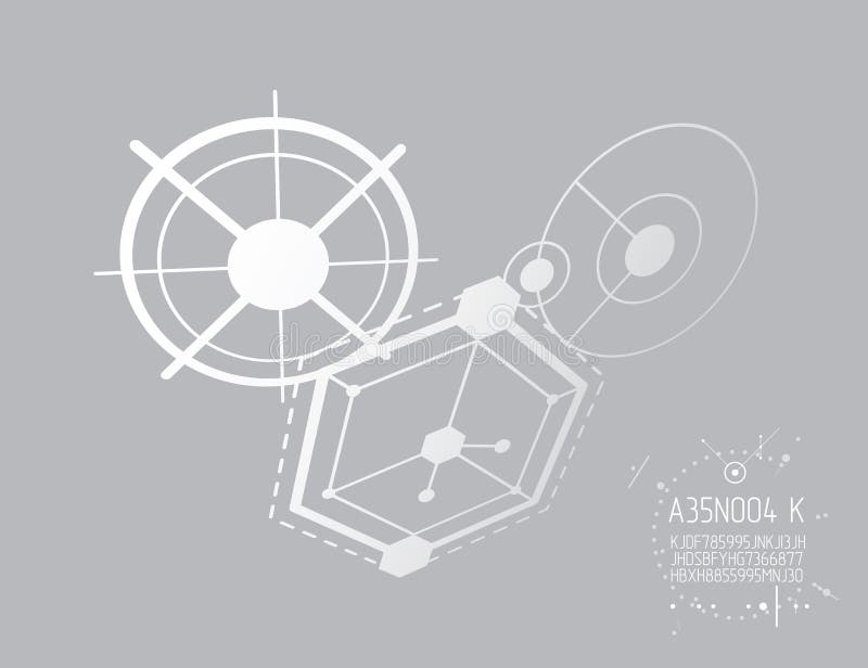 Futuristic Abstract Vector Technology Background. Mechanical ...