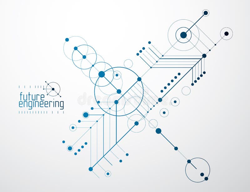 Futuristic Abstract Vector Technology Background. Mechanical ...