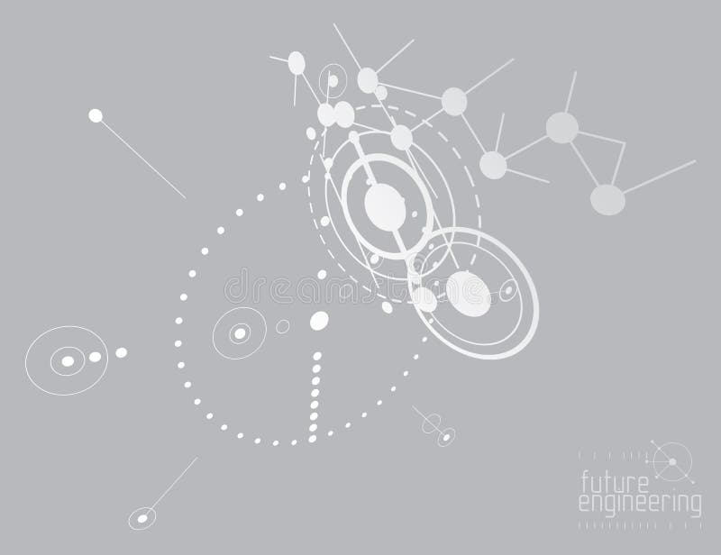 Futuristic Abstract Vector Technology Background. Mechanical ...