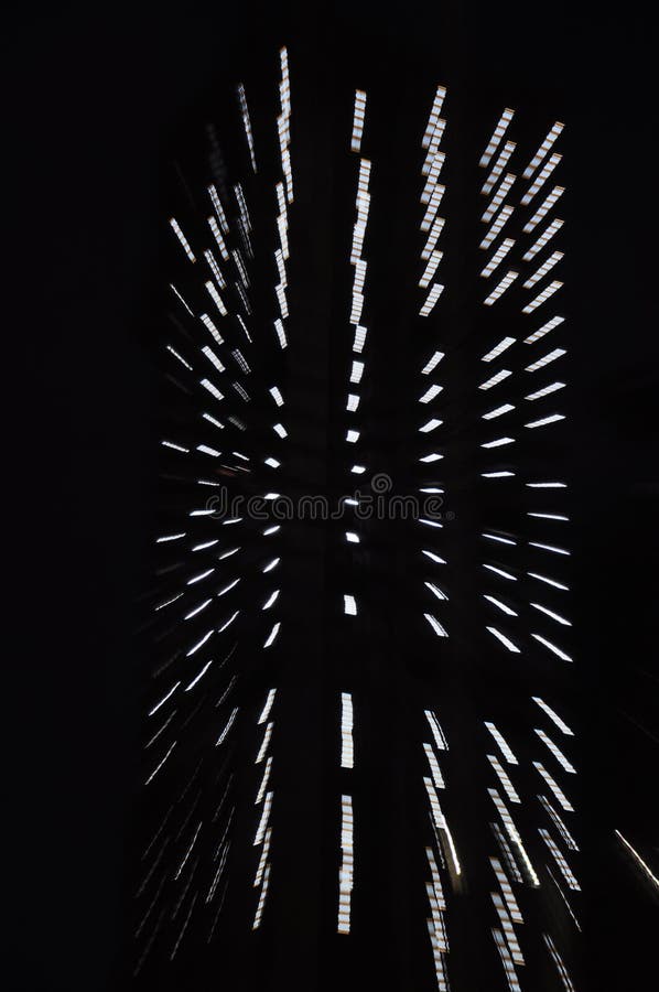 Zoom Effect of Dotted Abstract Light on Black Background. Stock Photo ...