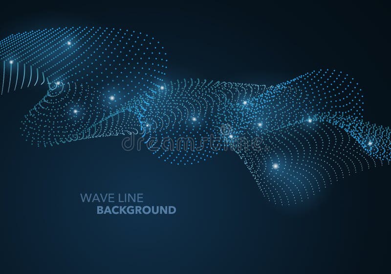 Futuristic Abstract Wave Dot Gradient Line and Illuminated Light Ball ...