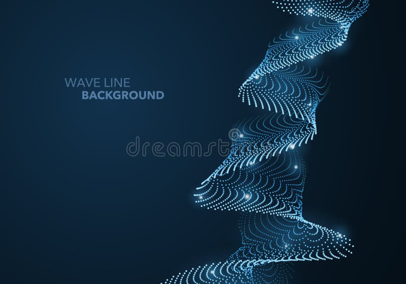 Futuristic Abstract Wave Dot Gradient Line and Illuminated Light Ball ...