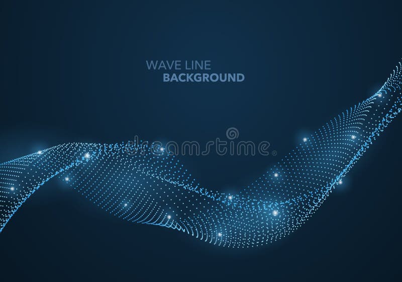 Futuristic Abstract Wave Dot Gradient Line and Illuminated Light Ball ...
