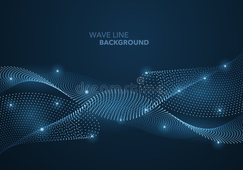 Futuristic Abstract Wave Dot Gradient Line and Illuminated Light Ball ...