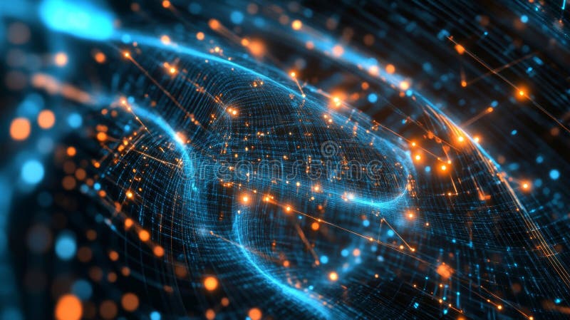 Futuristic Abstraction of a Synthetic Network, Showcasing the Evolution of Artificial ...