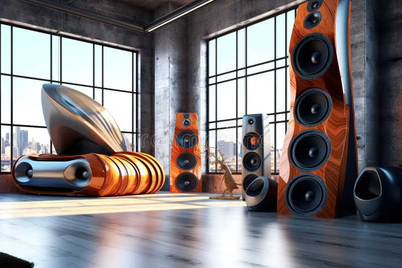 Futuristic Acoustic System Ai Generated Stock Illustration ...