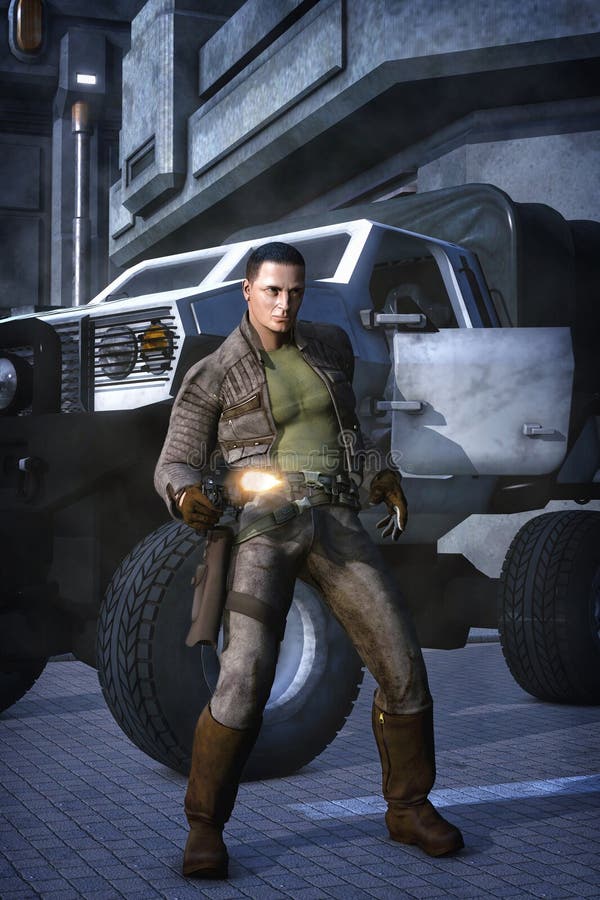 Futuristic Soldier Space Ranger Stock Illustration - Illustration of ...