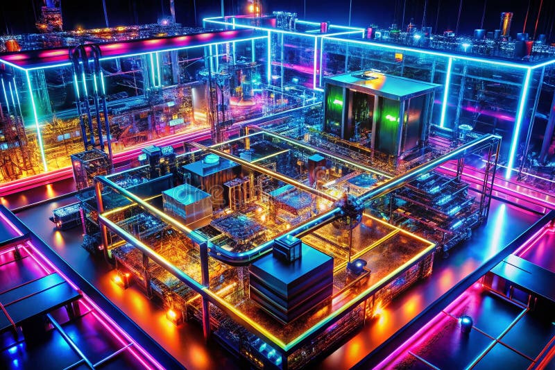 A Futuristic Aerial Perspective of a CuttingEdge Quantum Computing Laboratory Unveiling Glowing ...