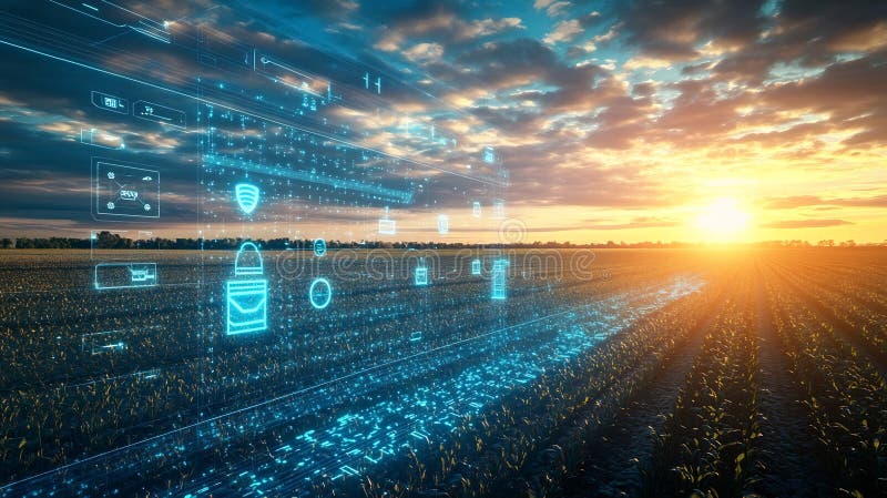 Futuristic Agricultural Interface Monitoring Crops in Digital Landscape ...