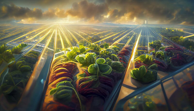 Futuristic Agriculture, Conceptual Generative Ai Illustration Stock ...