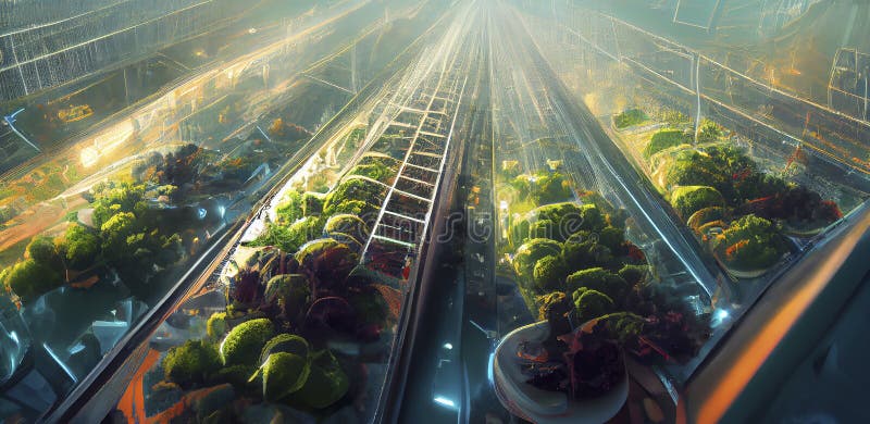 Futuristic Agriculture, Conceptual Generative Ai Illustration Stock ...