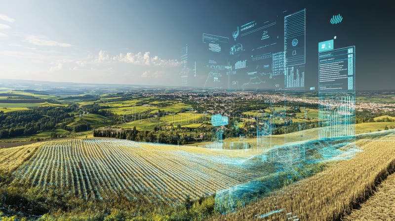 Futuristic Agriculture, Conceptual Generative Ai Illustration Stock ...