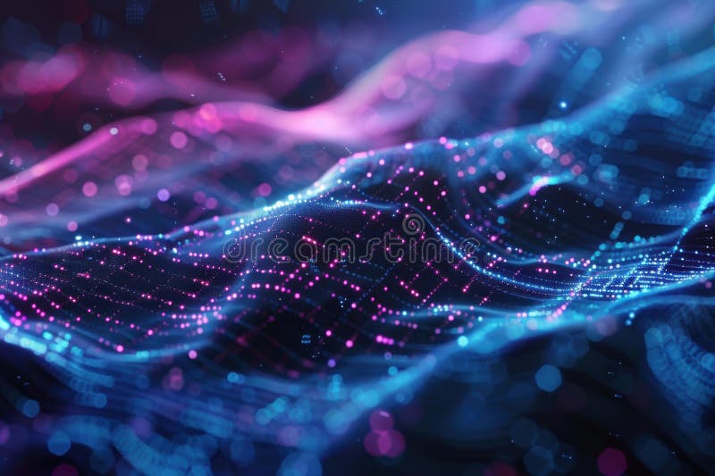 Abstract AI Algorithm Background with Futuristic Neural Networks and Data Flow. Stock Image ...