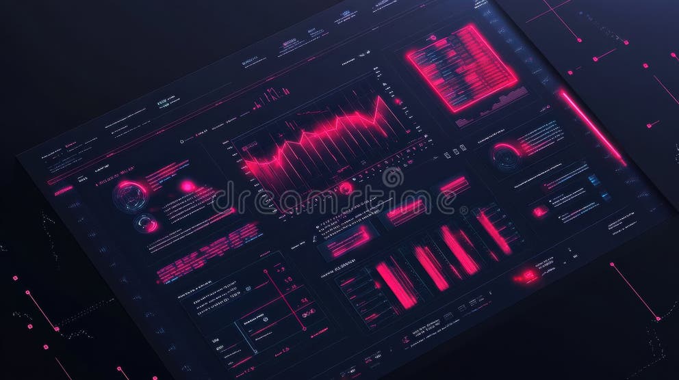Futuristic AI Analytics Dashboard Showcasing Neural Networks in a Sleek, Dark Environment with ...