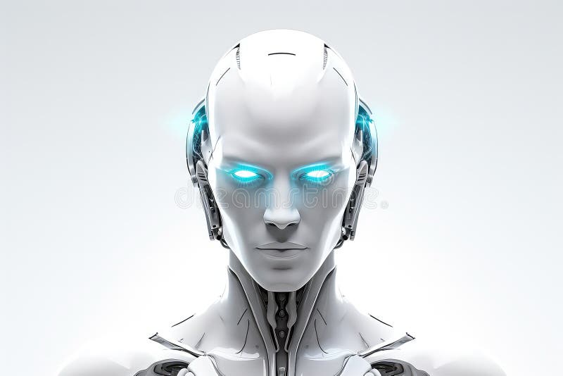 Futuristic Ai Android with Realistic Features Stock Illustration ...