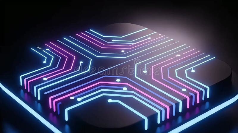 AI Brain with Glowing Circuits in Futuristic Digital Network, High Tech Illustration of ...