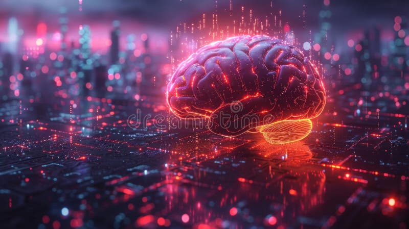 Futuristic Ai Brain Concept - Generative Ai Stock Illustration ... Futuristic Ai Brain Concept - Generative Ai Stock Illustration ...