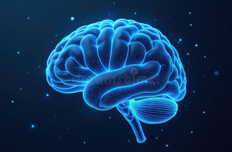 Futuristic AI Brain Interface Concept. Neurons and Neural Connections ...