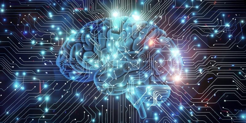 Futuristic AI Brain with Neural Network Circuits and Glowing Lights ... Futuristic AI Brain with Neural Network Circuits and Glowing Lights ...