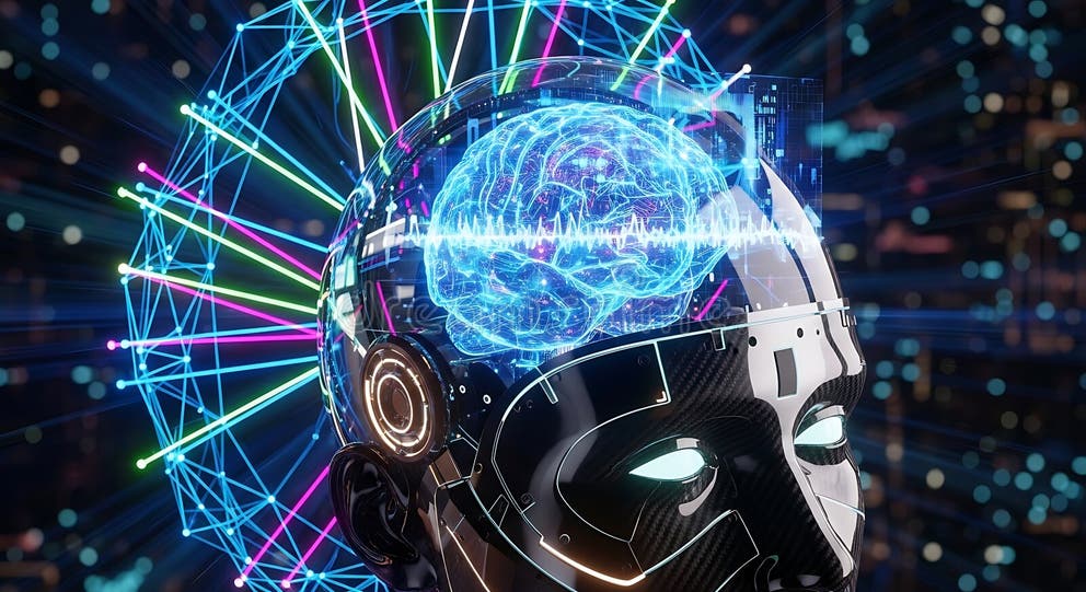 Futuristic Ai Brain with Neural Network and Data Flow Capturing Future Technology Concepts Stock ...