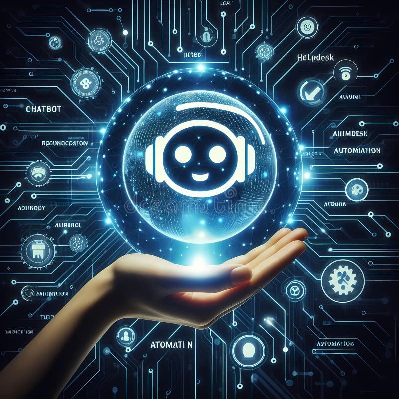 Futuristic AI Chatbot Interface in Hand, Symbolizing Automation and ...