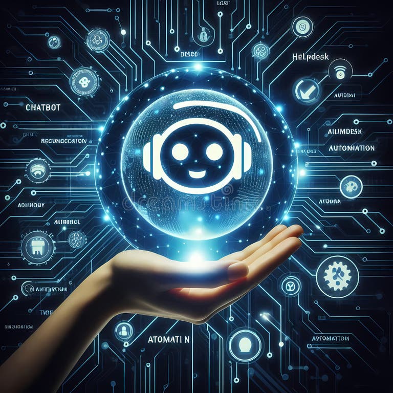 Futuristic AI Chatbot Interface in Hand, Symbolizing Automation and ...