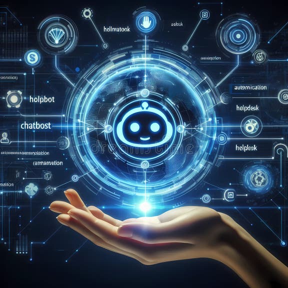 Futuristic AI Chatbot Interface in Hand, Symbolizing Automation and ...