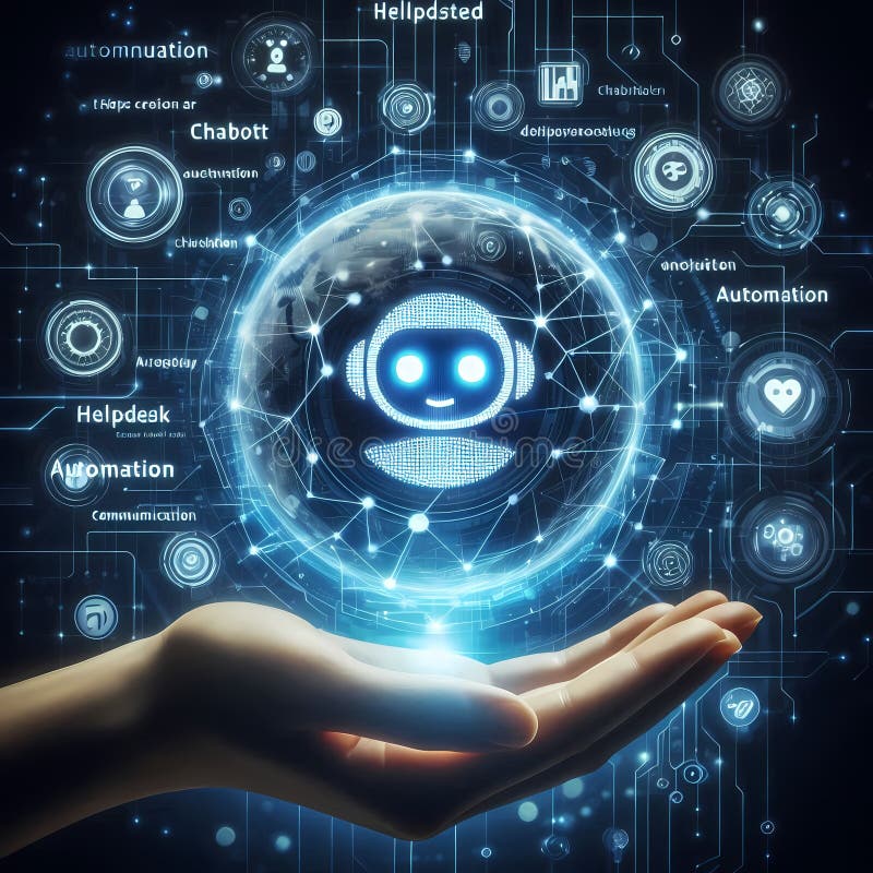 Futuristic AI Chatbot Interface in Hand, Symbolizing Automation and ...
