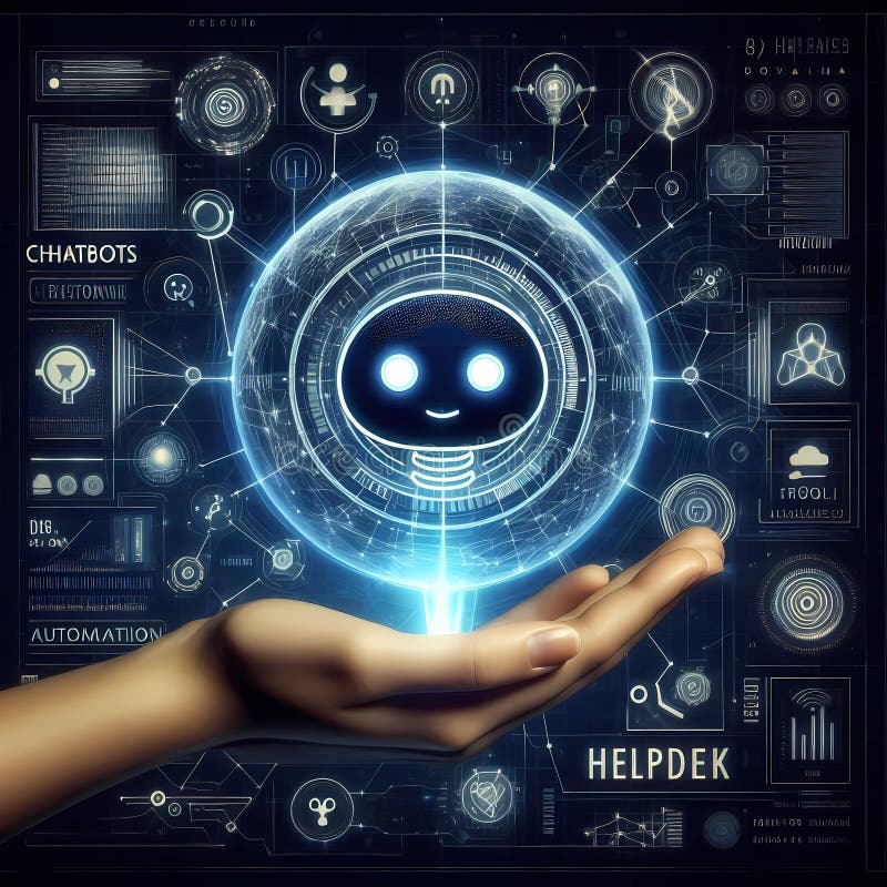 Futuristic AI Chatbot Interface in Hand, Symbolizing Automation and ...