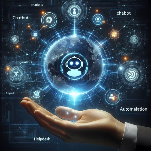 Futuristic AI Chatbot Interface in Hand, Symbolizing Automation and ...