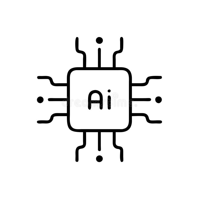 Futuristic AI Chip Design Icon Stock Vector - Illustration of system ...