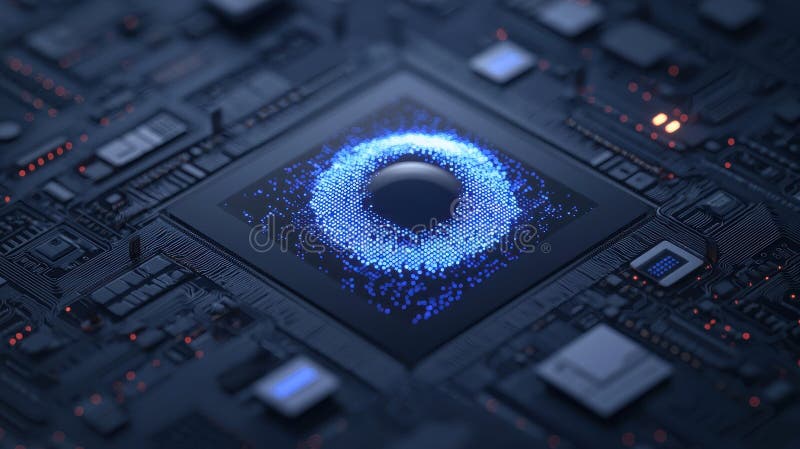 Futuristic AI Chip Digital Eye Data Processing Technology Stock ...