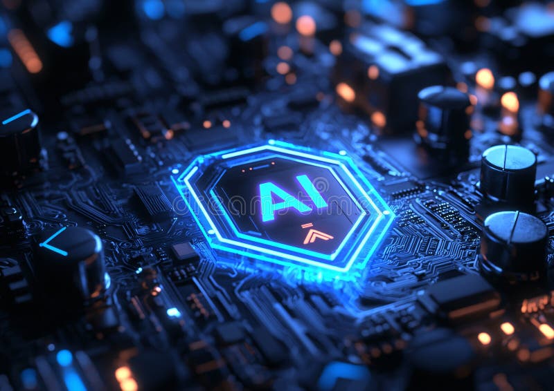 Ai Chip Motherboard Symbol Artificial Intelligence Machine Learning ...
