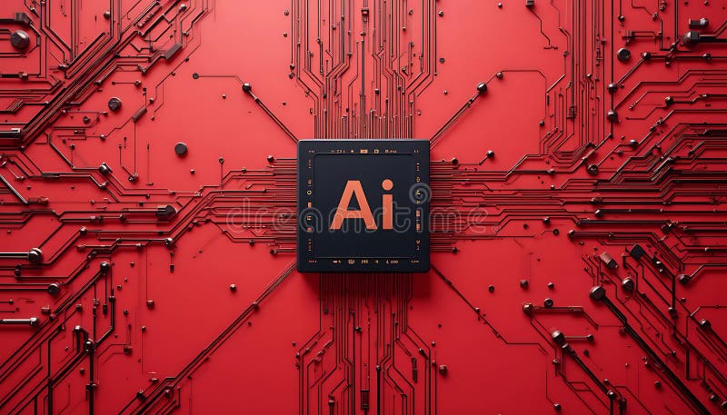Futuristic AI Chip with Glowing Circuit Board, Artificial Intelligence ...