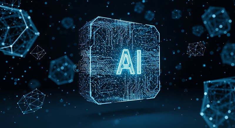 Futuristic Ai Chip Graphic with Glowing Circuits and Interconnected ...