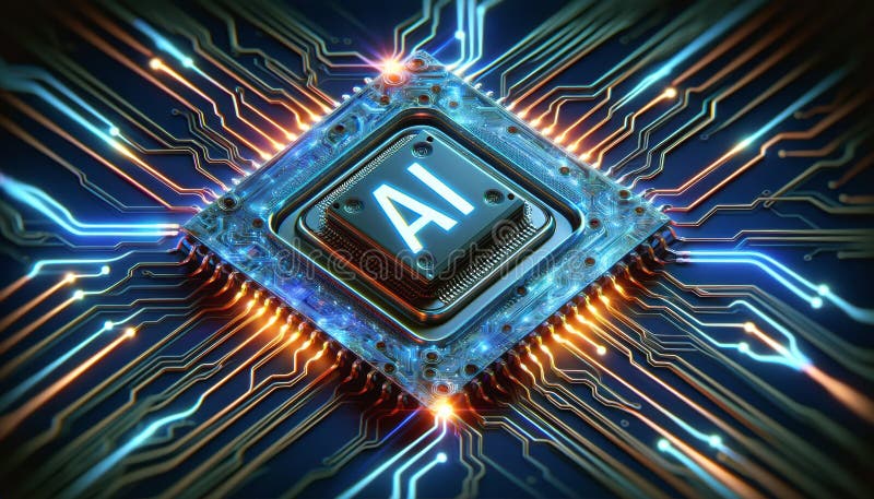 Futuristic AI Chip Technology with Copy-Space Stock Photo - Image of ...