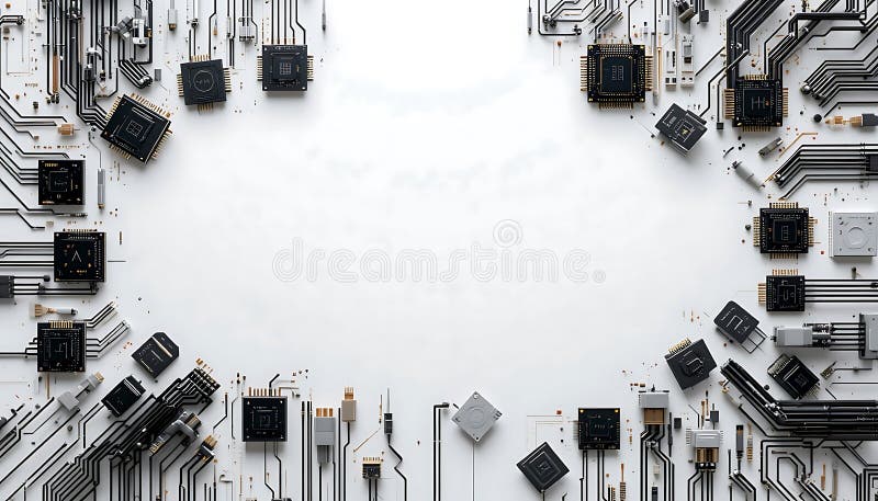 Futuristic AI Chip on White Background. Cpu. Artificial Intelligence ...