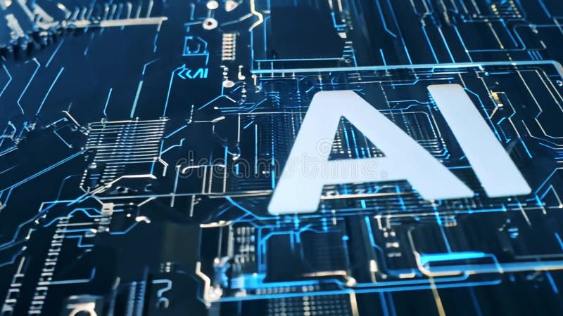 Futuristic Circuit Board, Integration of Artificial Intelligence ...