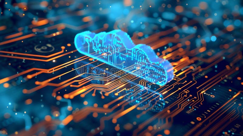 Futuristic AI Concept with Glowing Brain and Circuitry. Digital ...