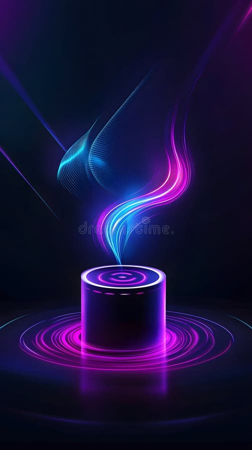 Futuristic AI Core: a Glowing Digital Mind Stock Illustration ...